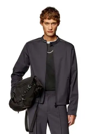 DIESEL® Biker Jacket In Cool Wool And Tech Jersey