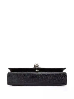 Saint Laurent Classic Monogram Tassel Crocodile Embossed Leather Medium Crossbody Bag