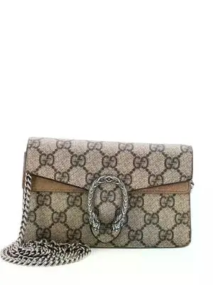 Gucci Dionysus Bag Gg Coated Canvas Super Mini Crossbody Bag - Brown