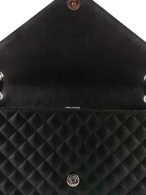 Saint Laurent Classic Monogram Envelope Satchel Mixed Matelasse Leather Large Shoulder Bag