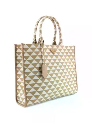 Prada Symbole Shopper Jacquard Large Tote Bag