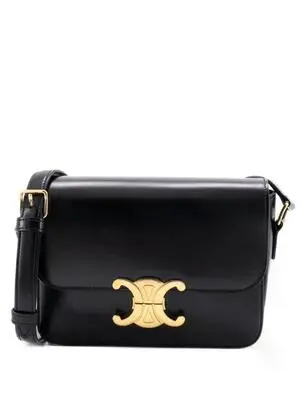 Celine Triomphe Shoulder Bag Smooth Calfskin Teen Crossbody Bag - Black