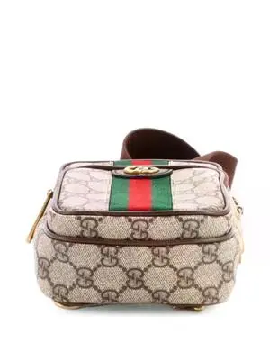 Gucci Ophidia Front Pocket Zip Gg Coated Canvas Mini Crossbody Bag