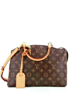 LOUIS VUITTON Petit Palais Handbag Monogram Canvas Satchel - Brown