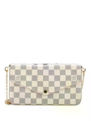 LOUIS VUITTON Felicie Pochette Damier Crossbody Bag - White