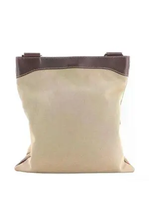 Prada Logo Messenger Bag Canvas With Leather Medium Crossbody Bag