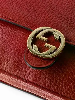 Gucci Interlocking Wallet On Chain Leather Crossbody Bag
