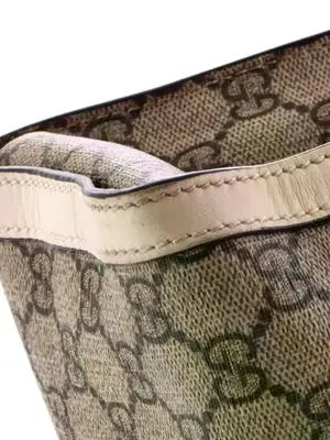 Gucci Padlock Chain Tote Gg Coated Canvas With Leather Small Shoulder Bag