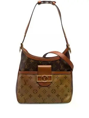 LOUIS VUITTON 2020 Monogram Reverse Dauphine Hobo Pm Satchel - Brown