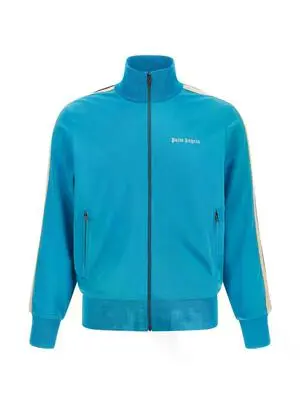 Palm Angels Track Stripe-detail Zip-up Sweatshirt - Blue