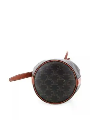 Celine Drawstring Triomphe Coated Canvas Small Bucket Bag