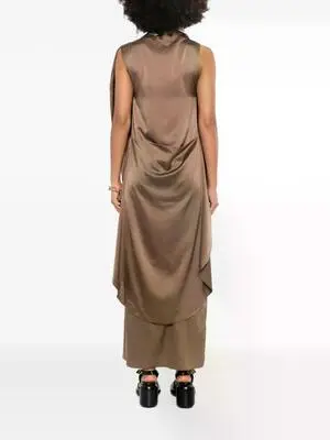 RUOHAN Ikra Draped Midi Dress