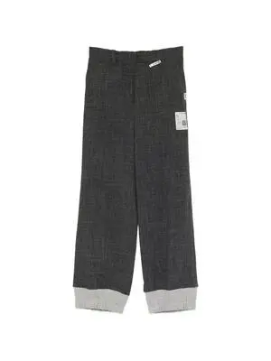 Mihara Yasuhiro Mix Layered Houndstooth Trousers - Grey