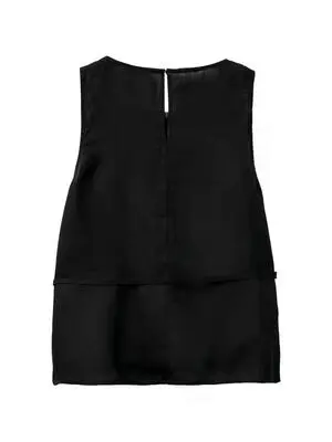 BENETTON Tie-waist Sleeveless Blouse - Black