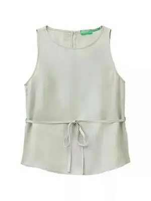 BENETTON Belted Sleeveless Linen Tank Top