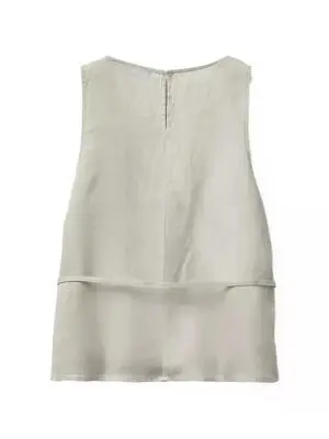 BENETTON Belted Sleeveless Linen Tank Top