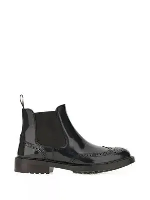CALCE Stivaletti Brogue-detail Leather Chelsea Boots - Black