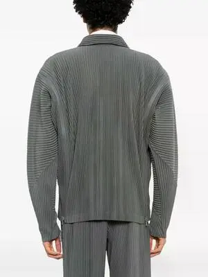 Issey Miyake Plissé-effect Zip-detail Polo Shirt - Blue