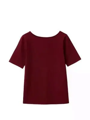 BENETTON Scoop Neck Short Sleeve T-shirt - Red