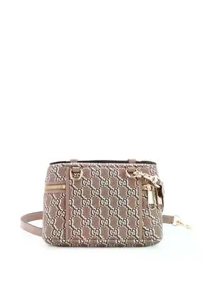 Gucci Emblem Top Handle Vanity Bag Gg Shadow Coated Canvas Small Shoulder Bag