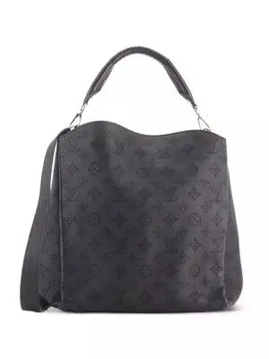 LOUIS VUITTON Mahina Leather Hobo Bag Pm - Black