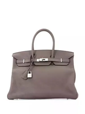 Hermès Birkin Handbag Etain Clemence With Palladium Hardware 35 Tote Bag - Grey