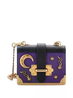 Prada Cahier Embellished Leather Micro Crossbody Bag