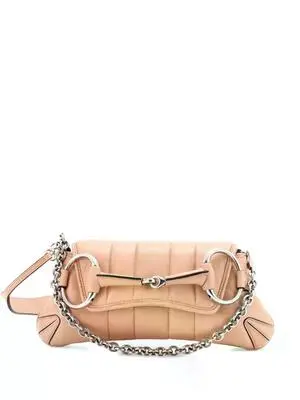 Gucci Horsebit Chain Vertical Quilted Leather Small Shoulder Bag - Pink