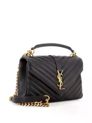 Saint Laurent Classic Monogram College Bag Matelasse Chevron Leather Medium Crossbody Bag