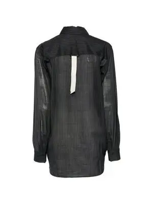 LITKOVSKA Pinstripe Draped-hem Shirt