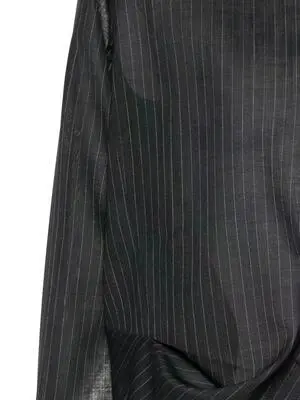 LITKOVSKA Pinstripe Draped-hem Shirt