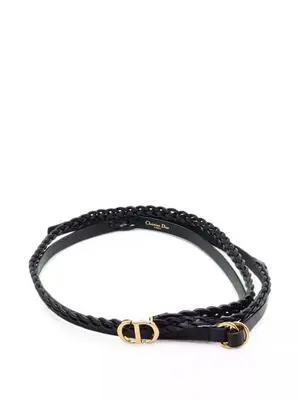 Dior Diordouble Braided Leather Belt - Black