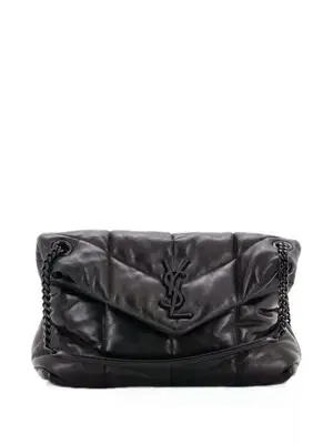 Saint Laurent Loulou Puffer Shoulder Bag Quilted Leather Small Crossbody Bag - Black