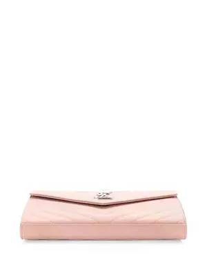 Saint Laurent Classic Monogram Wallet On Chain Matelasse Chevron Leather Medium Crossbody Bag