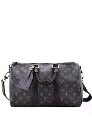 LOUIS VUITTON Keepall Bandouliere 35 Travel Bag Monogram Eclipse Canvas - Black