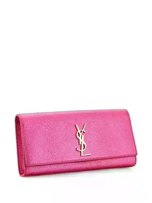 Saint Laurent Classic Monogram Metallic Calfskin Long Clutch Bag