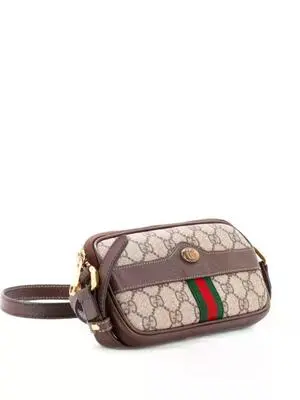 Gucci Ophidia Gg Coated Canvas Mini Crossbody Bag - Brown