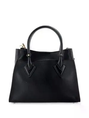 LOUIS VUITTON On My Side Tote Leather With Monogram Canvas Pm Shoulder Bag