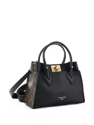 LOUIS VUITTON On My Side Tote Leather With Monogram Canvas Pm Shoulder Bag