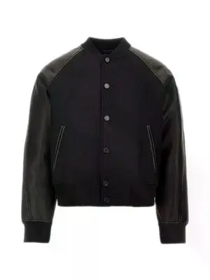 Givenchy Leather-panelled Wool Bomber Jacket - Black