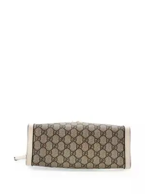 Gucci Padlock Chain Tote Gg Coated Canvas With Leather Small Shoulder Bag