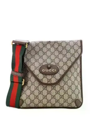 Gucci Neo Vintage Envelope Messenger Gg Coated Canvas Medium Crossbody Bag - Brown