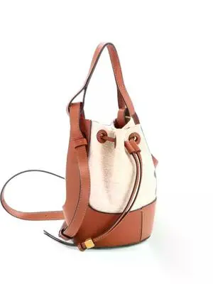 Loewe Balloon Anagram Canvas And Leather Small Bucket Bag