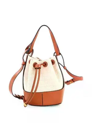 Loewe Balloon Anagram Canvas And Leather Small Bucket Bag