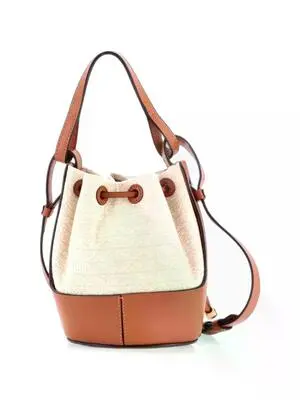 Loewe Balloon Anagram Canvas And Leather Small Bucket Bag