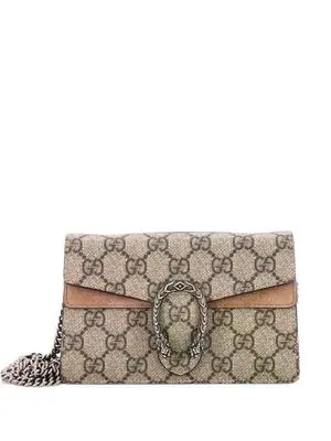 Gucci Dionysus Bag Gg Coated Canvas Super Mini Crossbody Bag - Brown