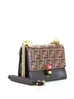Fendi Kan I Zucca Embossed Leather Shoulder Bag