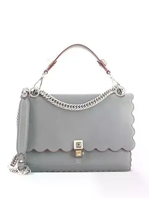 Fendi Kan I Leather Medium Shoulder Bag - Blue