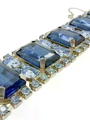JENNIFER GIBSON JEWELLERY 1950s Oversize Sapphire Crystal Bracelet
