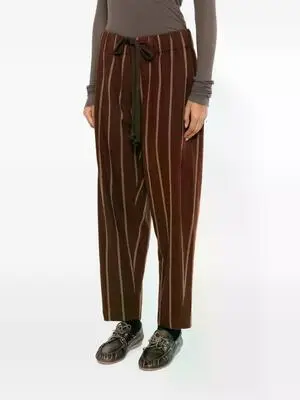UMA WANG Stripe-pattern Drawstring Trousers